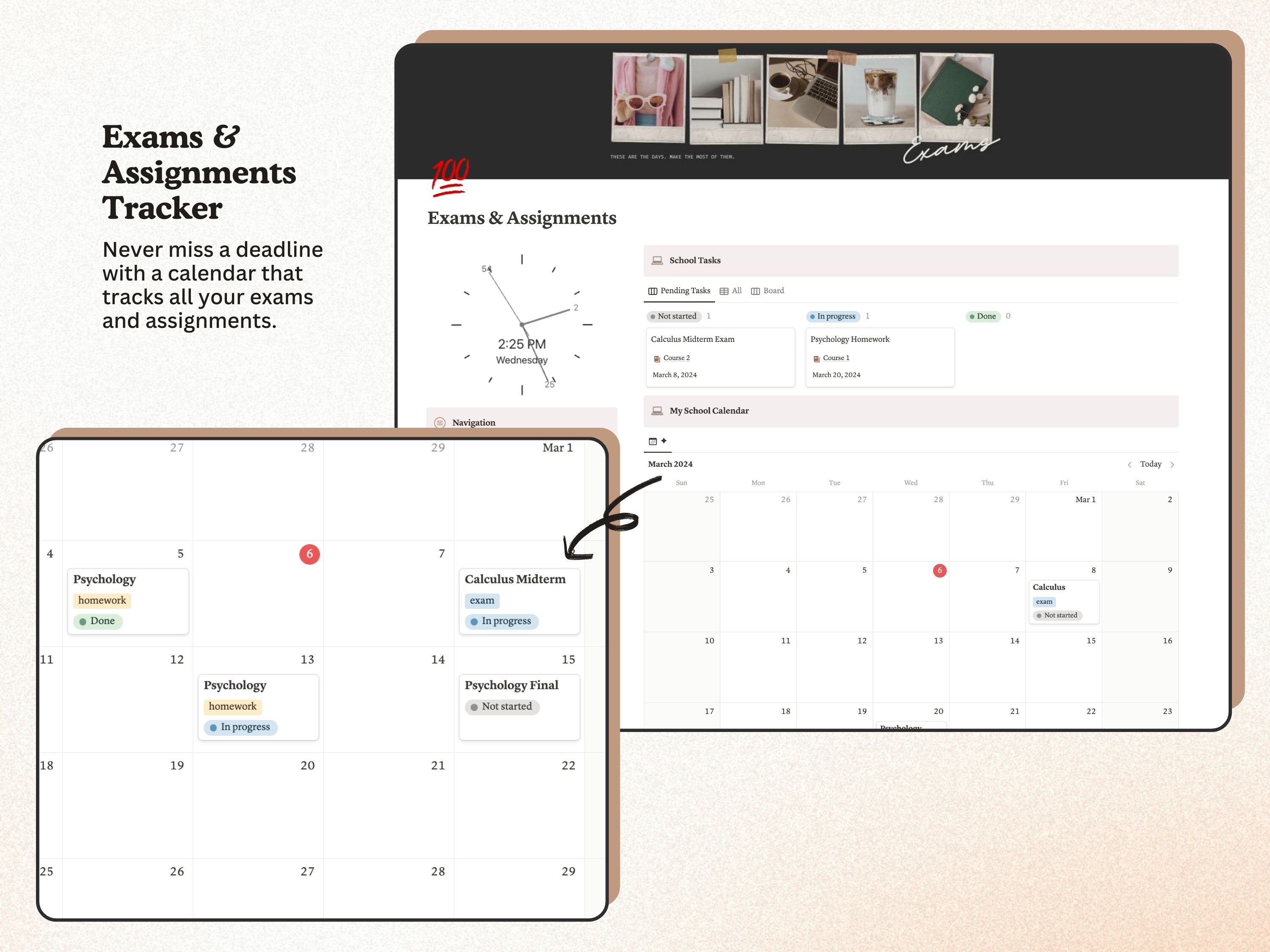 Academic Digital Planner, College Notion Template, All in One Student ...