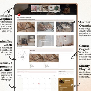 Academic Digital Planner, College Notion Template, All in One Student ...