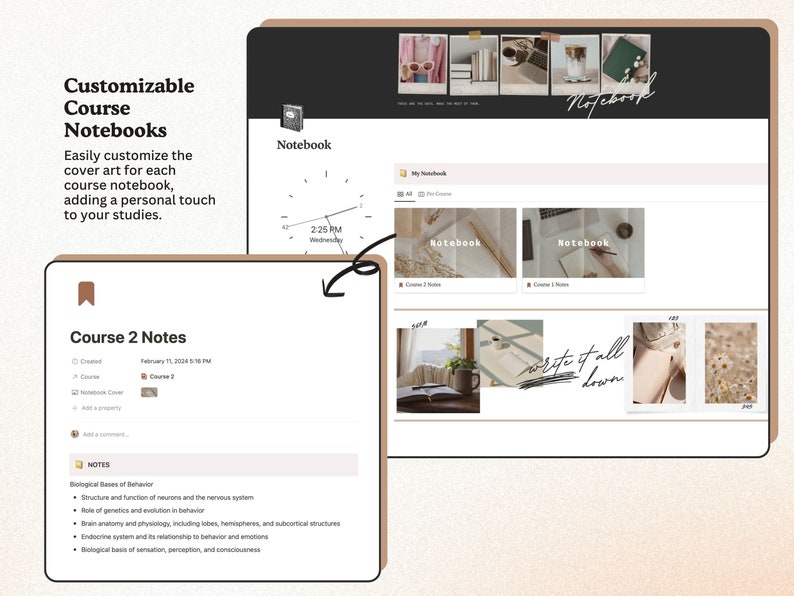 Academic Digital Planner, College Notion Template, All in One Student ...