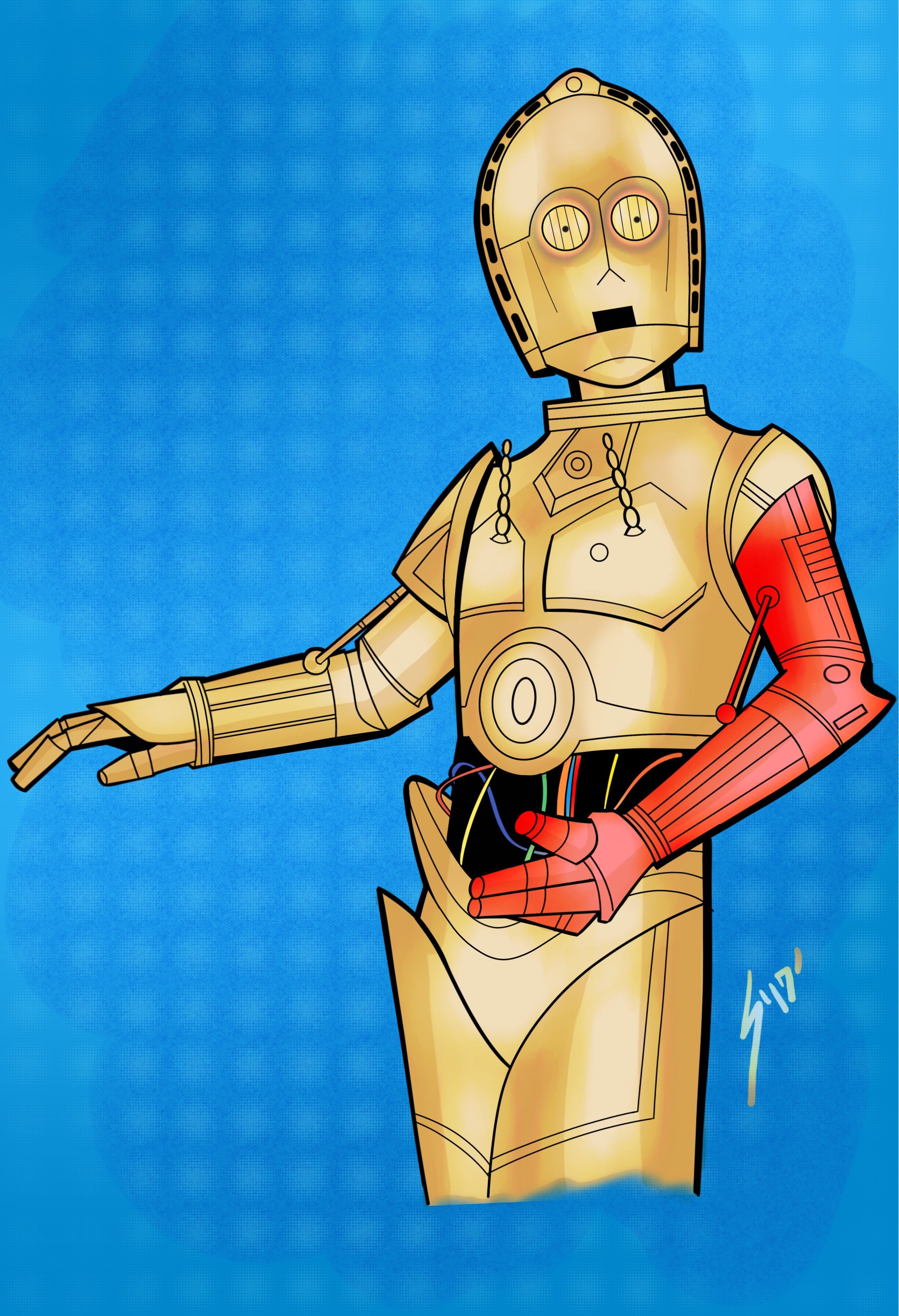 C3P0 With Red Arm - Etsy