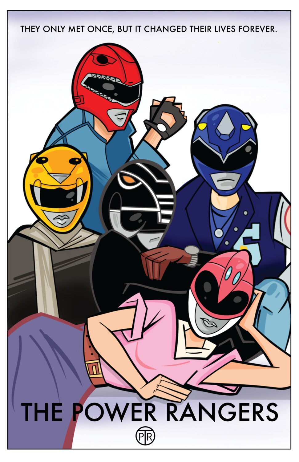 Power Rangers/breakfast Club Mash-up Poster - Etsy