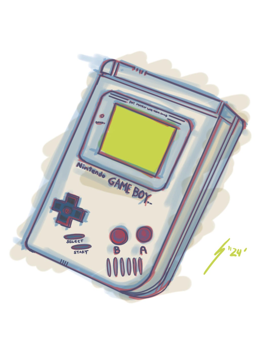 Game Boy Art Print: Retro Gaming Illustration - Etsy