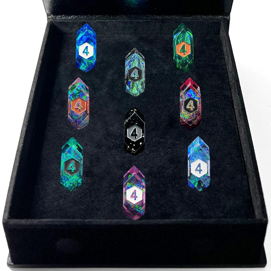 Collection d4 | Nouvelle forme d4 | 9 pièces | Bord tranchant | Dés en ...