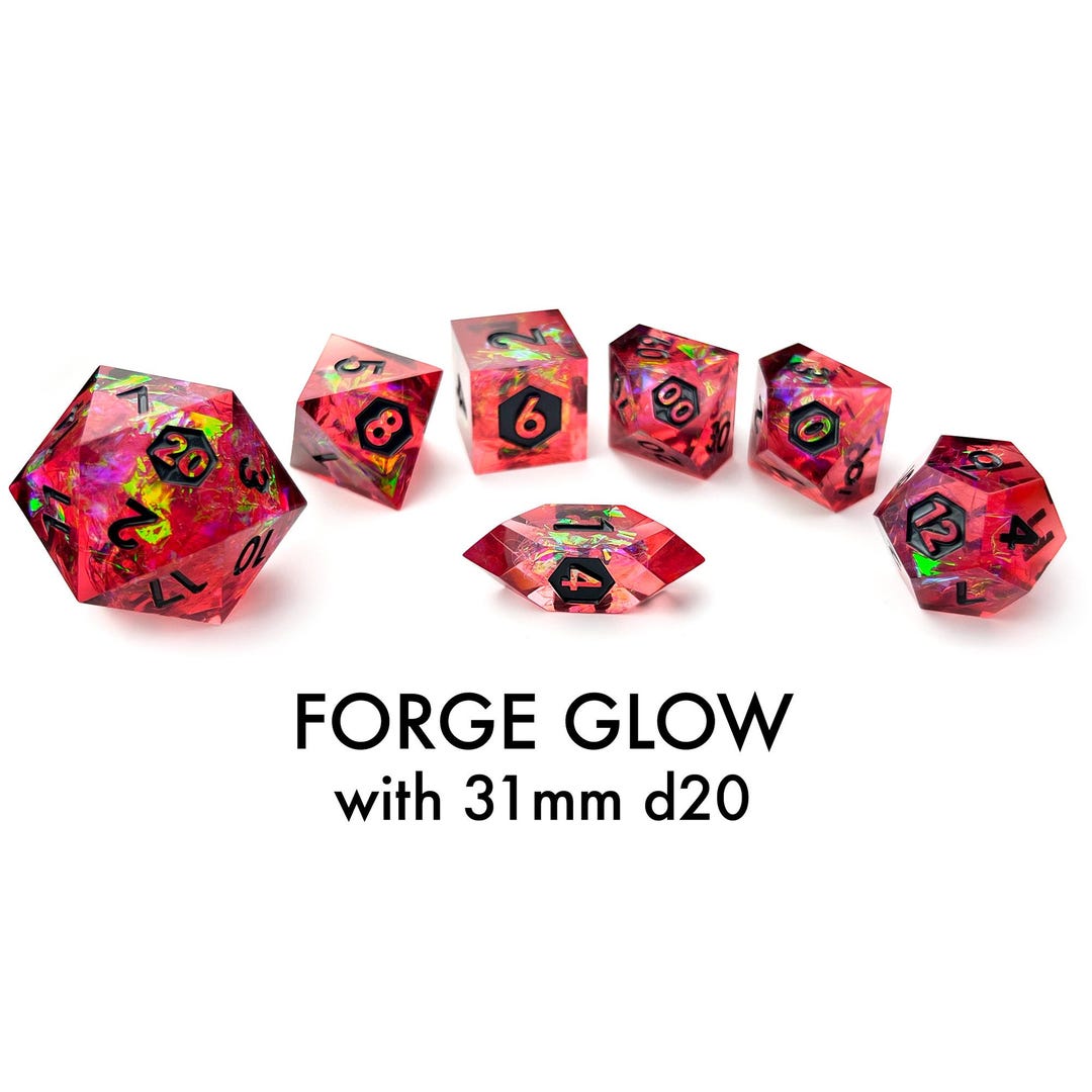 Dice Sets W/ Huge D20 | New D4 Design | 9 Colors | Sharp Edge | Hand ...