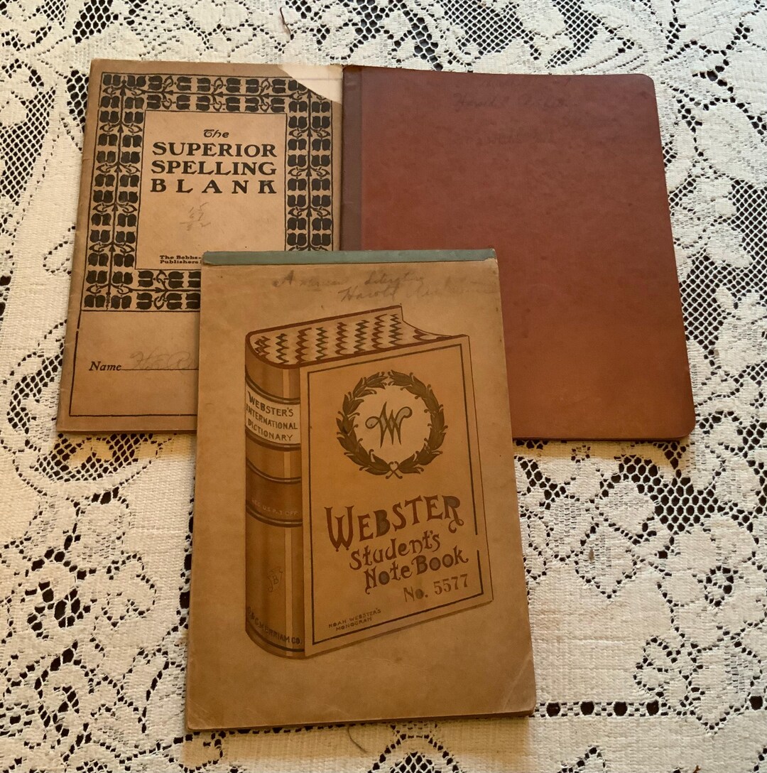 3 Vintage School Handwritten Notebooks - Etsy