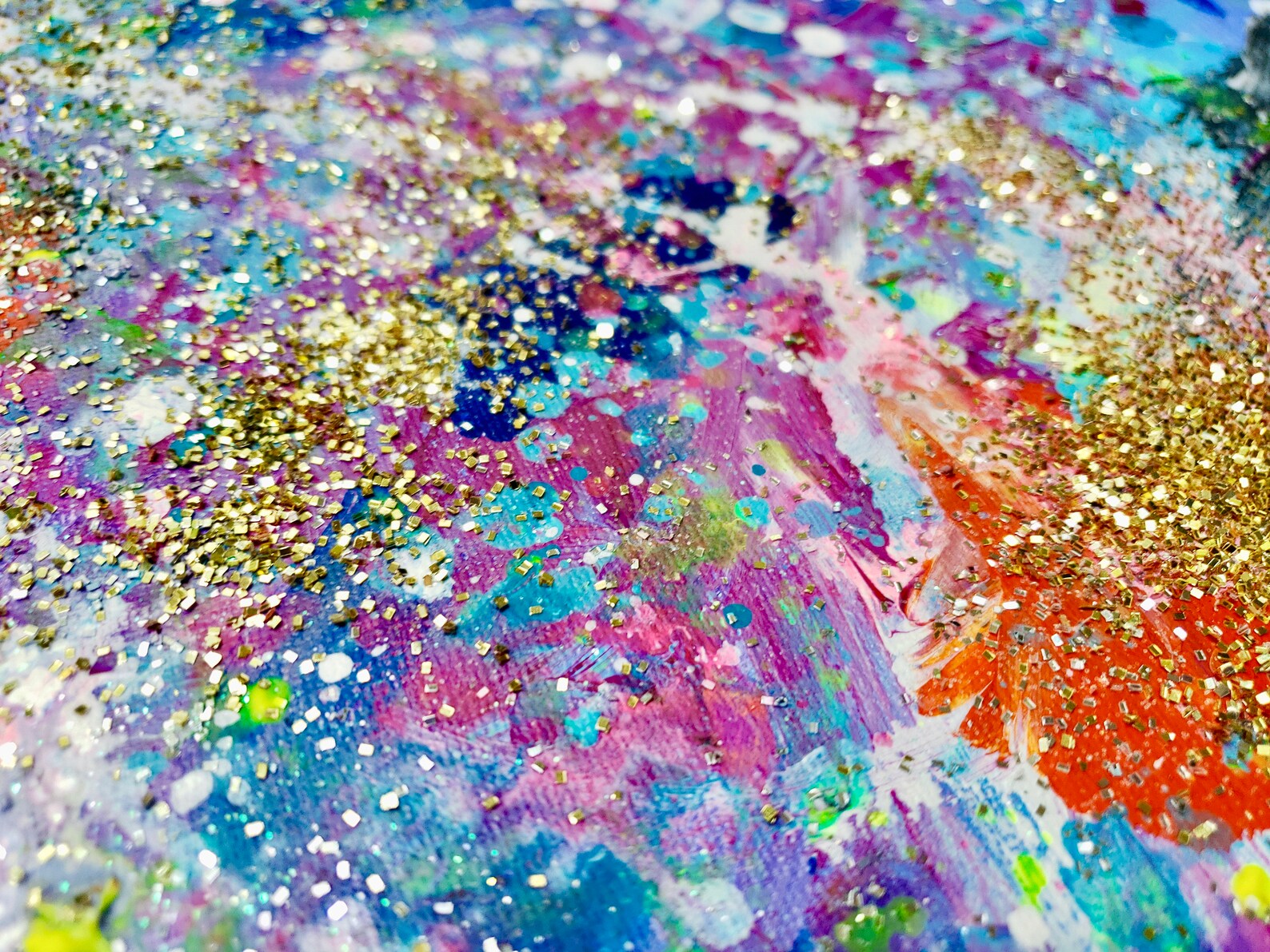 Glitter Abstract Splatter Painting on Canvas Gold - Etsy Ireland