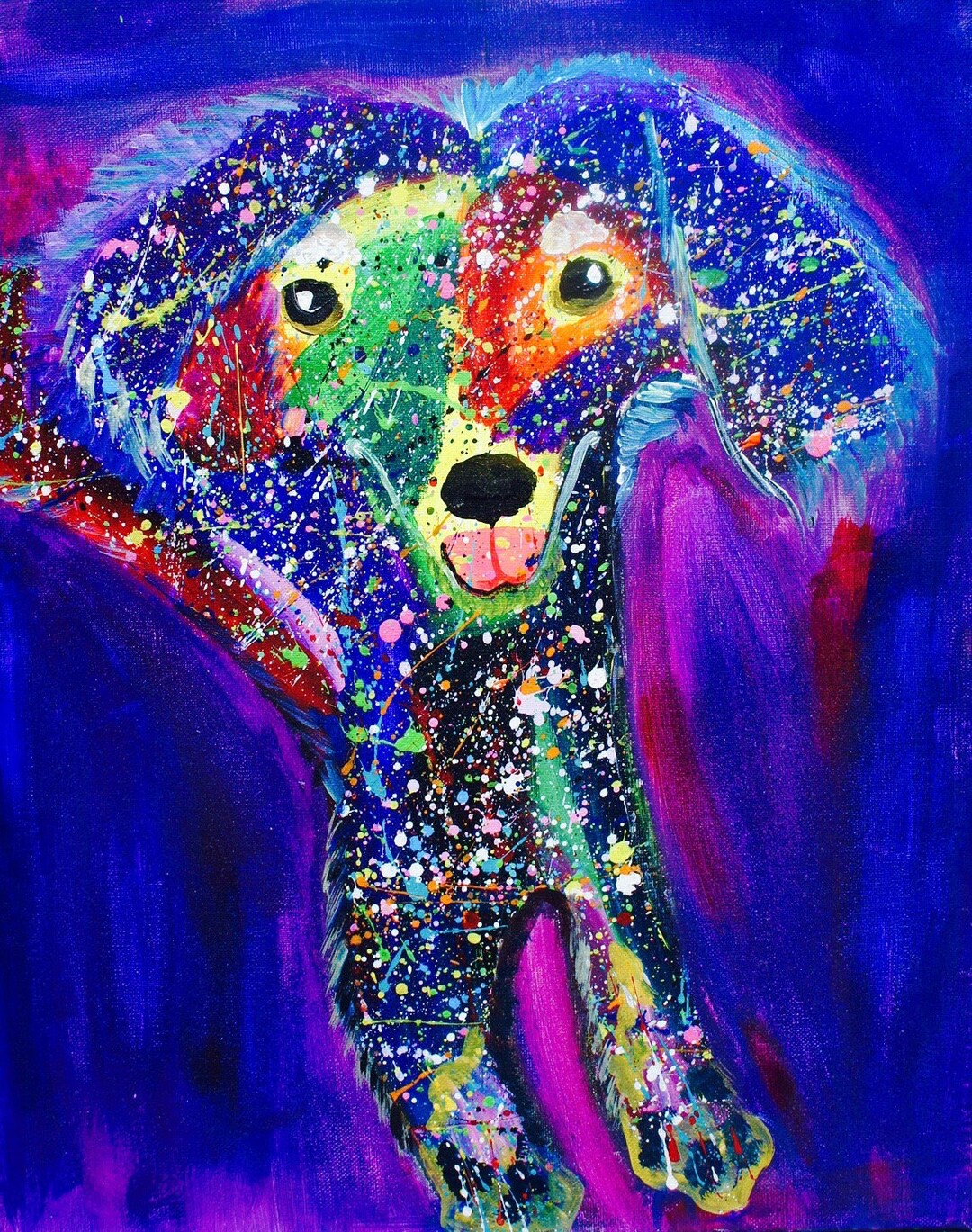 Dog Splatter Painting Print. Dog Splatter. Animal Abstract Painting ...