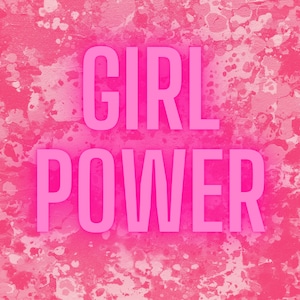 Girl Power Pink Print Digital Girl Print Teen Room Decor Teen Wall Art ...