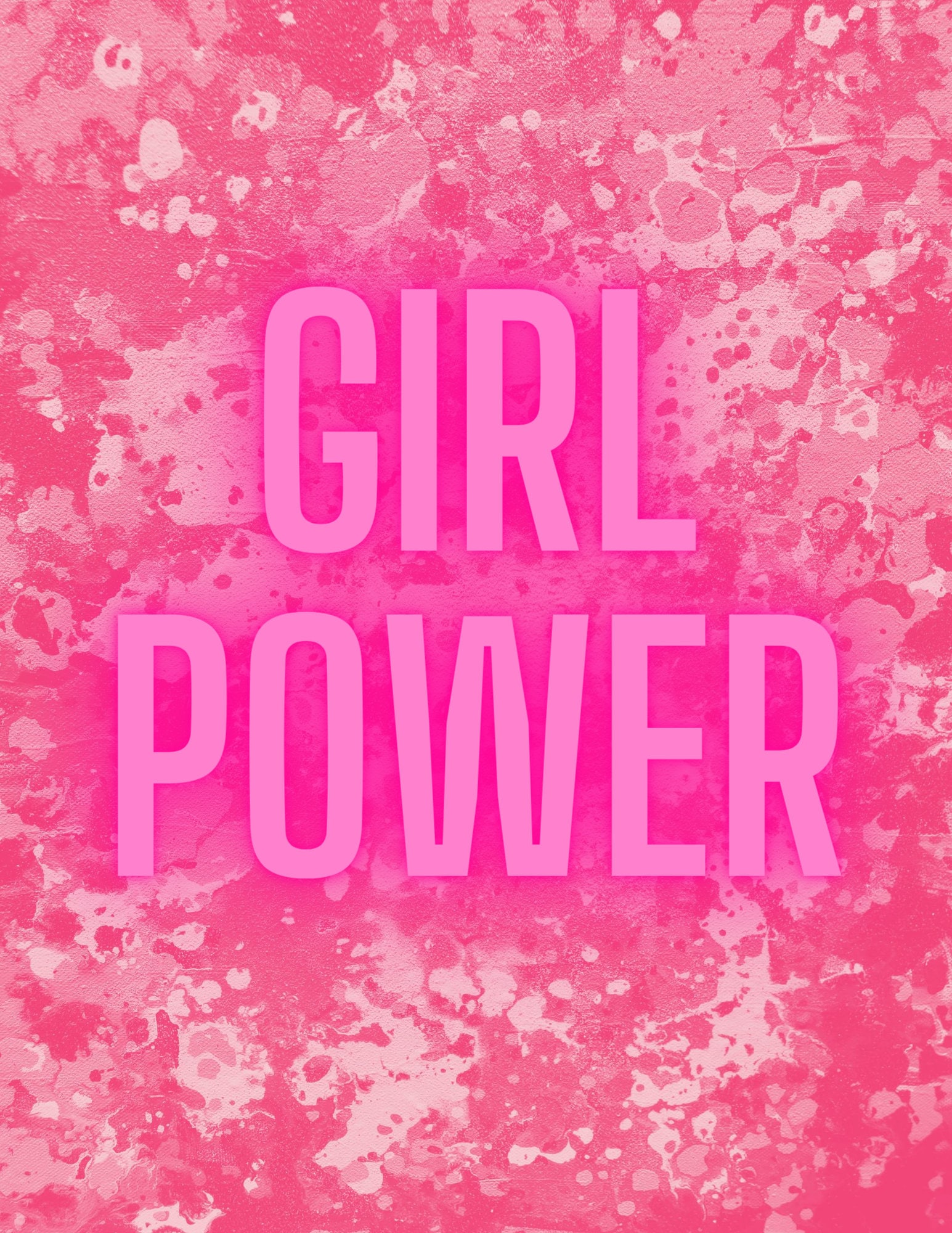 Girl Power Pink Print Digital Girl Print Teen Room Decor Teen Wall Art ...