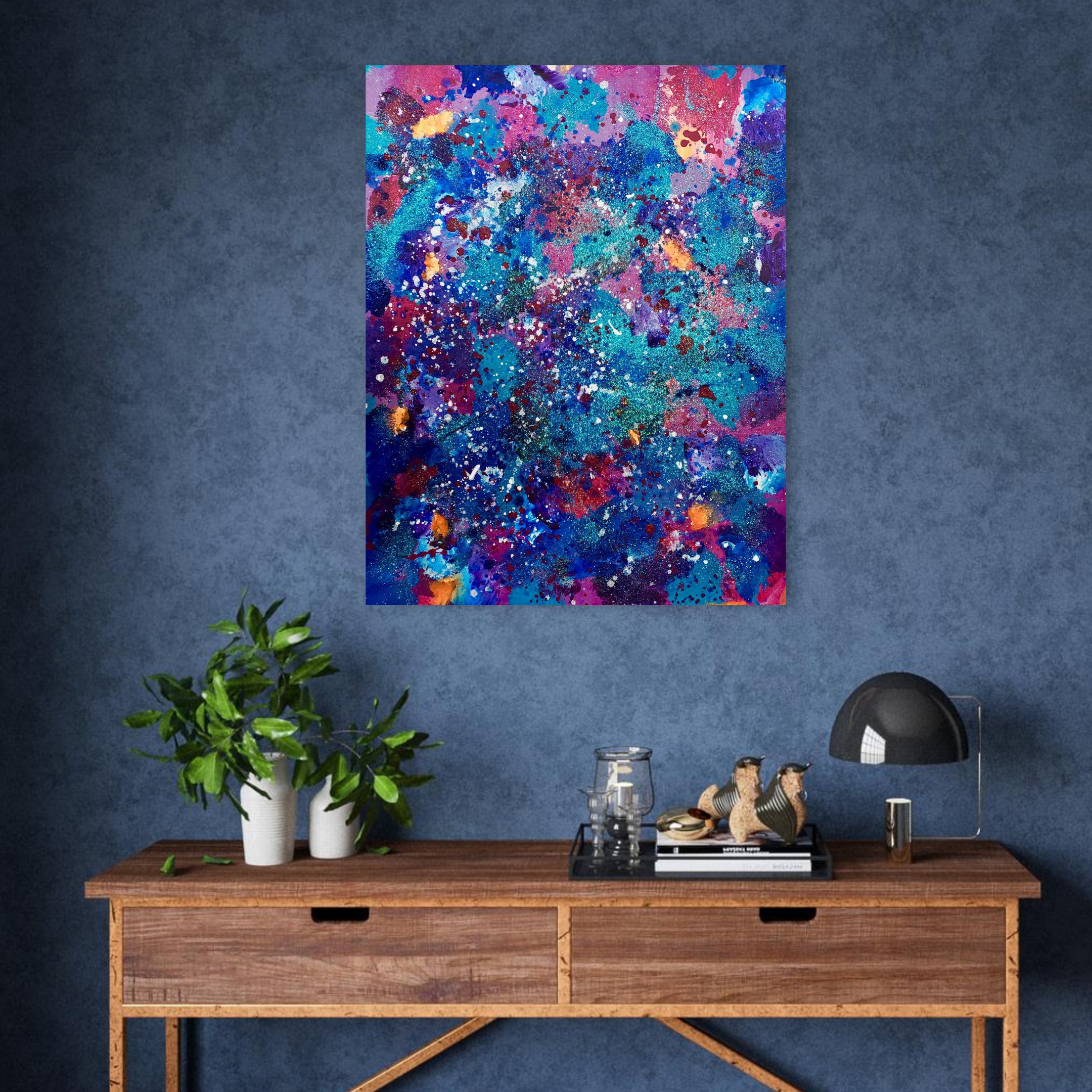 Abstract Wall Decor, Creative Bright Stain Wall Panels, Colorful Modern ...