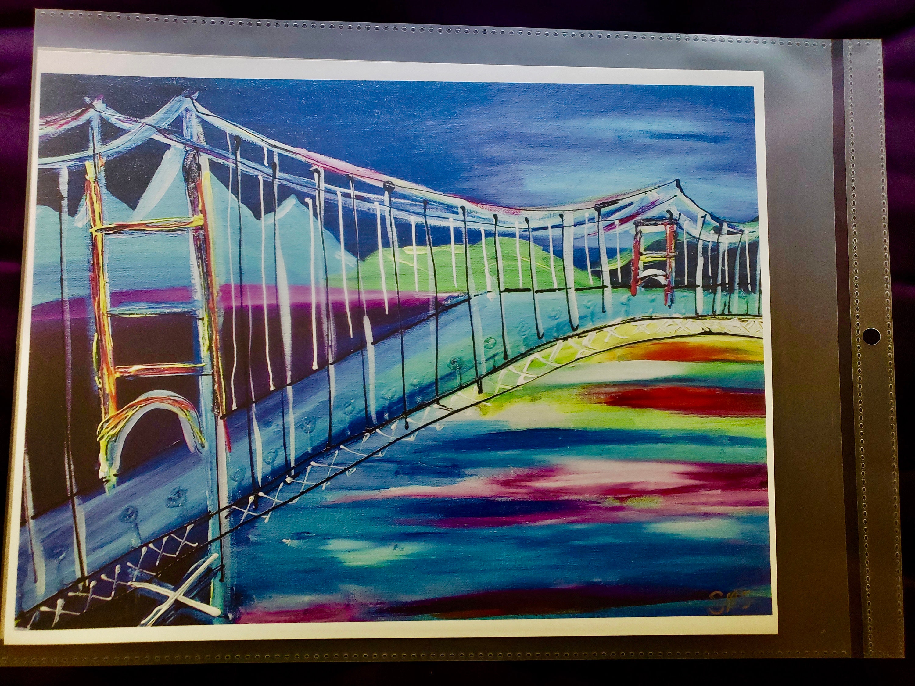 Golden Gate Bridge Print. Colorful Abstract Painting.original Wall Art ...