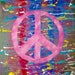 Peace Sign Art, Splatter Painting, Abstract Modern Painting, Pink ...