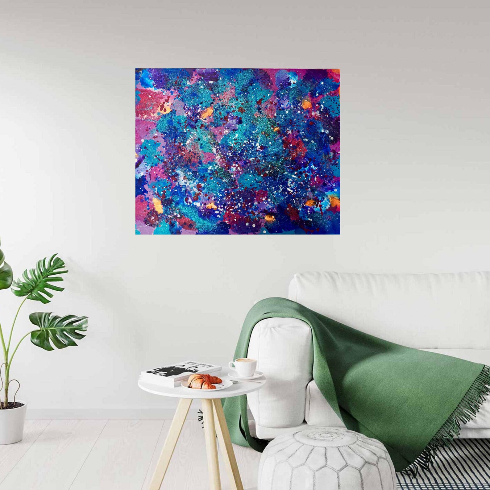 Abstract Wall Decor, Creative Bright Stain Wall Panels, Colorful Modern ...