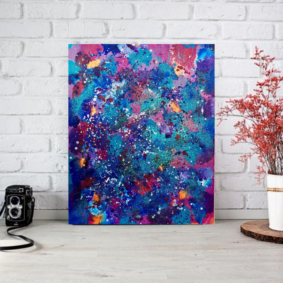 Abstract Wall Decor, Creative Bright Stain Wall Panels, Colorful Modern ...