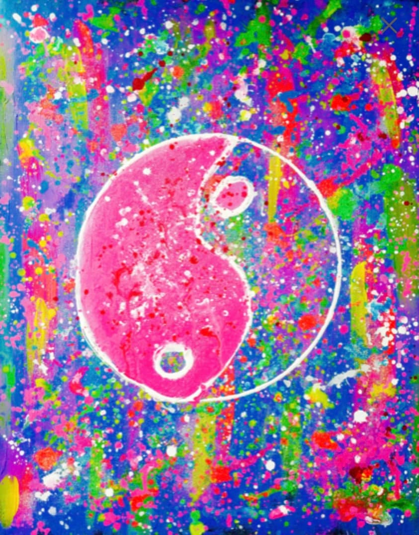 Yin Yang Art Yin Yang Art Print Yin Yang Print Print Splatter Painting ...