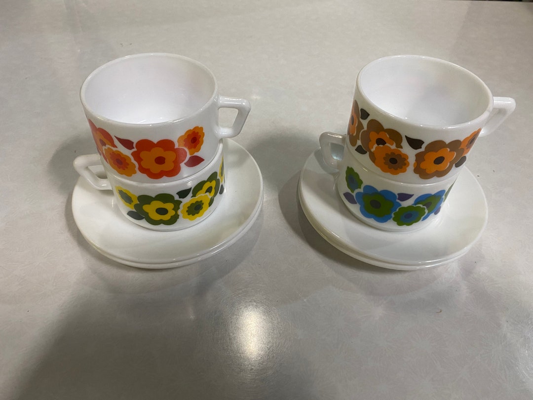 Vintage Arcopal Glass Milk Pyrex Open Deep Dish Scandinavisch Blauwe ...