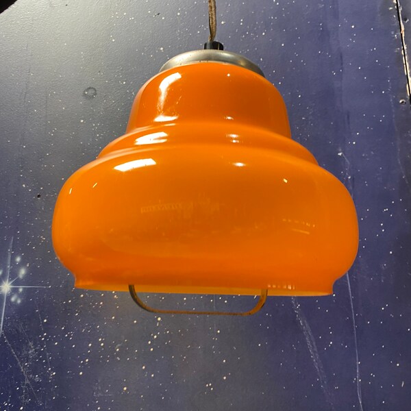Orange Glass Retro Pendant Light - Etsy UK