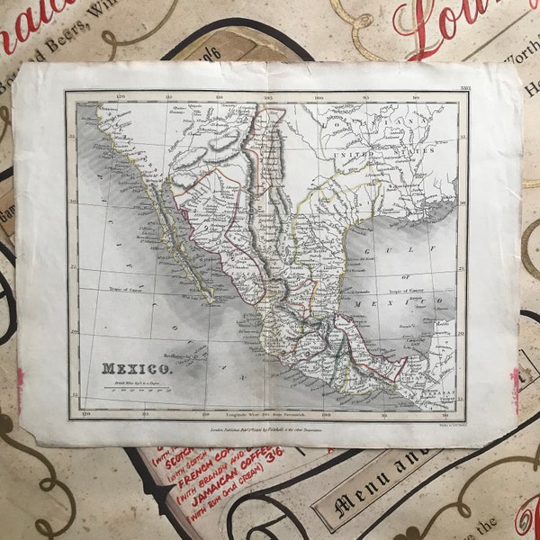 Antique Map of Mexico - Etsy UK