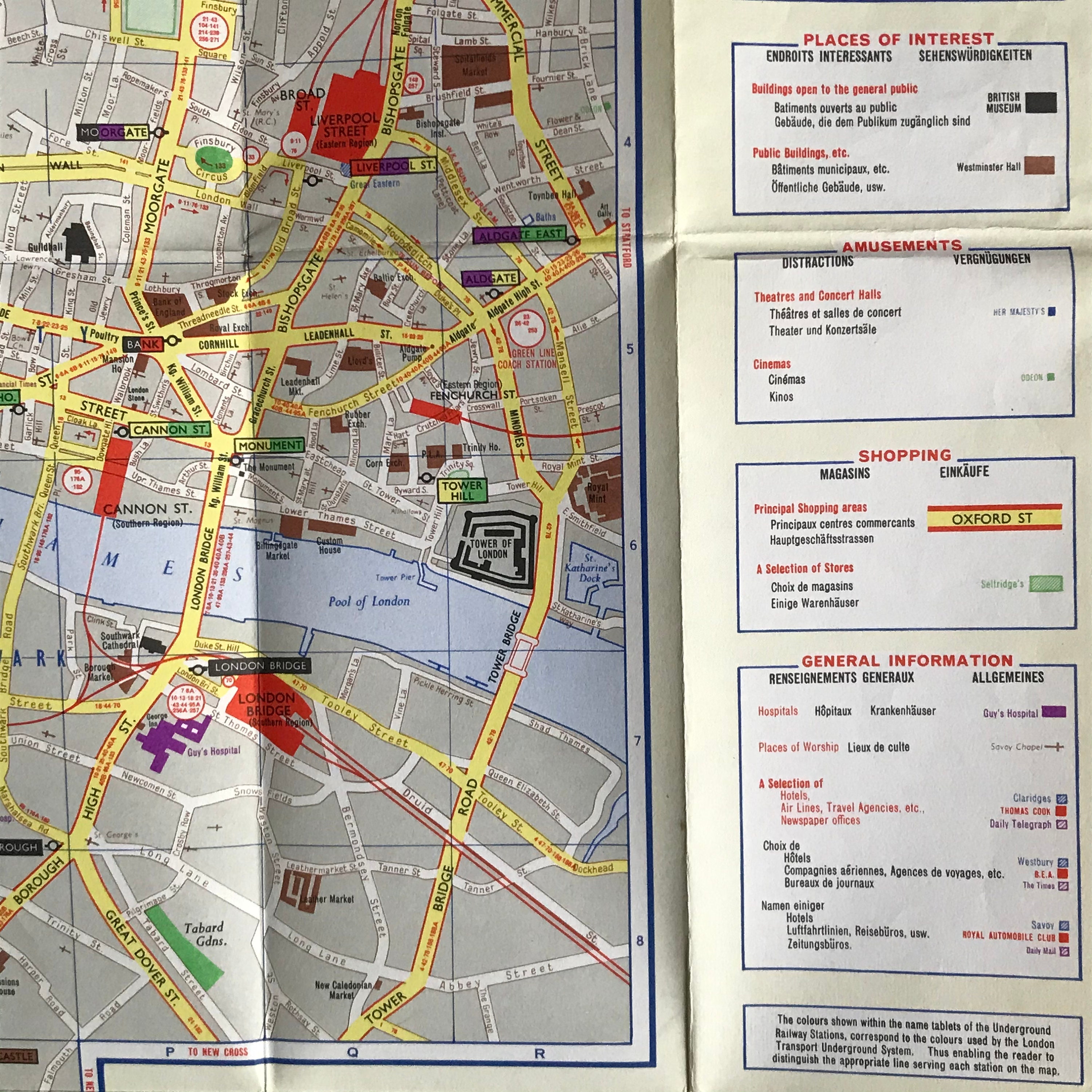 Antique Map Book Geographia London Map c1950s | Etsy