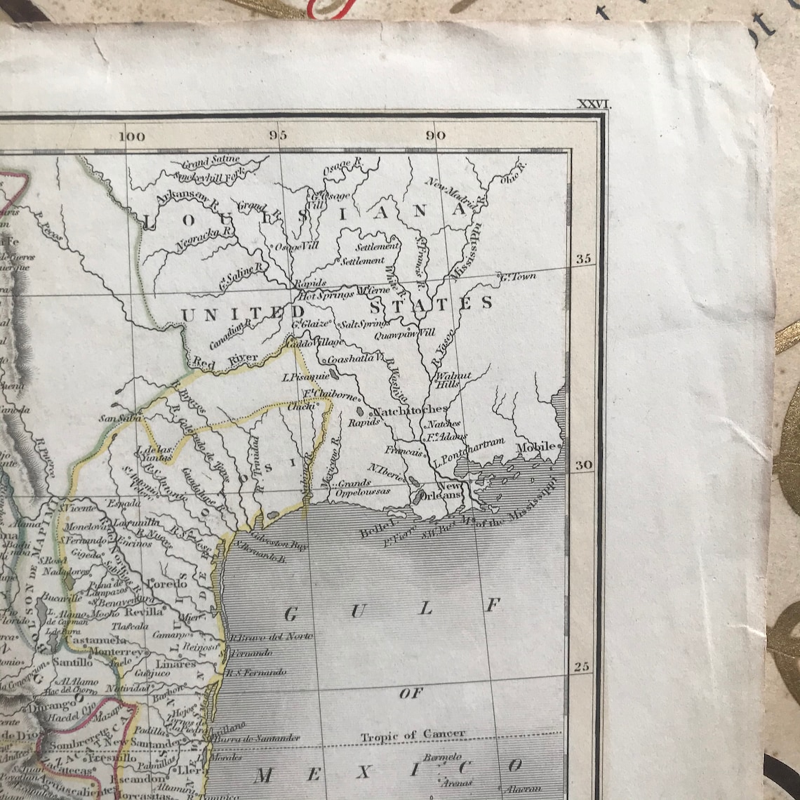Antique Map of Mexico 1831 - Etsy