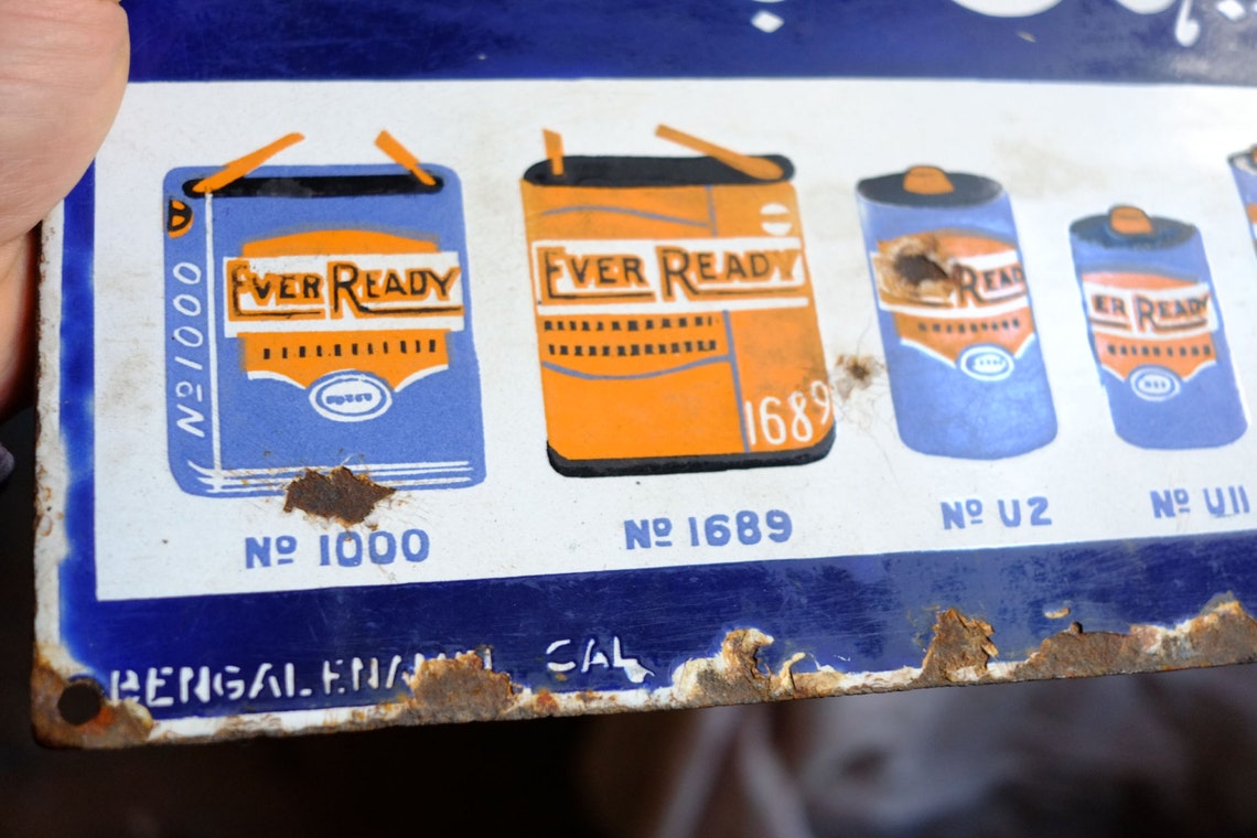 Old Ever Ready Batteries Antique Vintage Enamel Advertising - Etsy