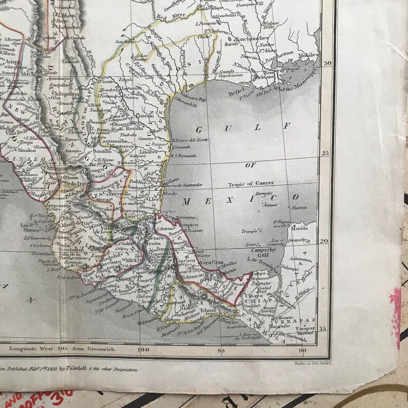 Antique Map of Mexico 1831 - Etsy