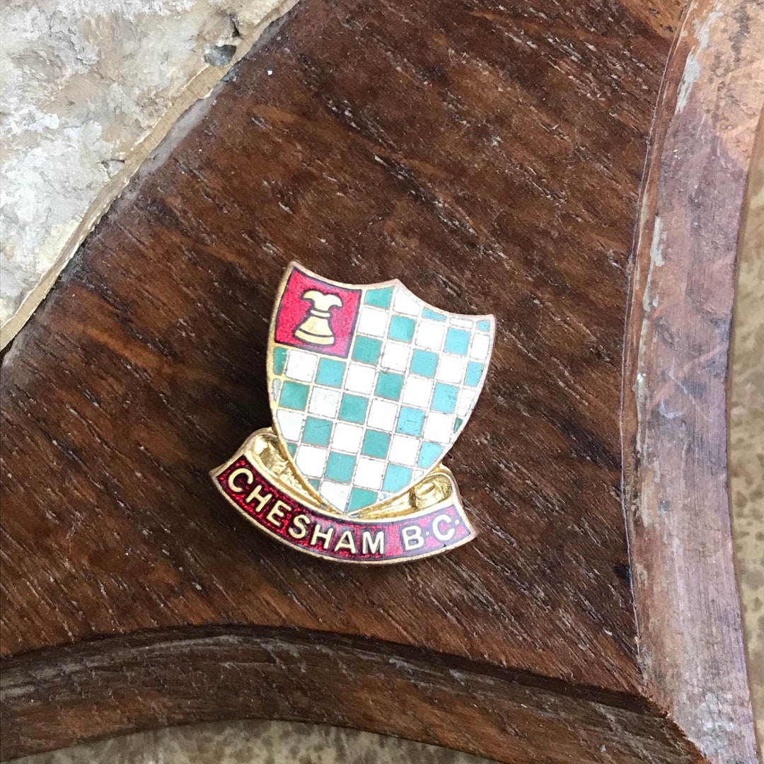 Vintage Gold Tone Chesham BC Bowling Club Enamel Shield Pin Brooch ...
