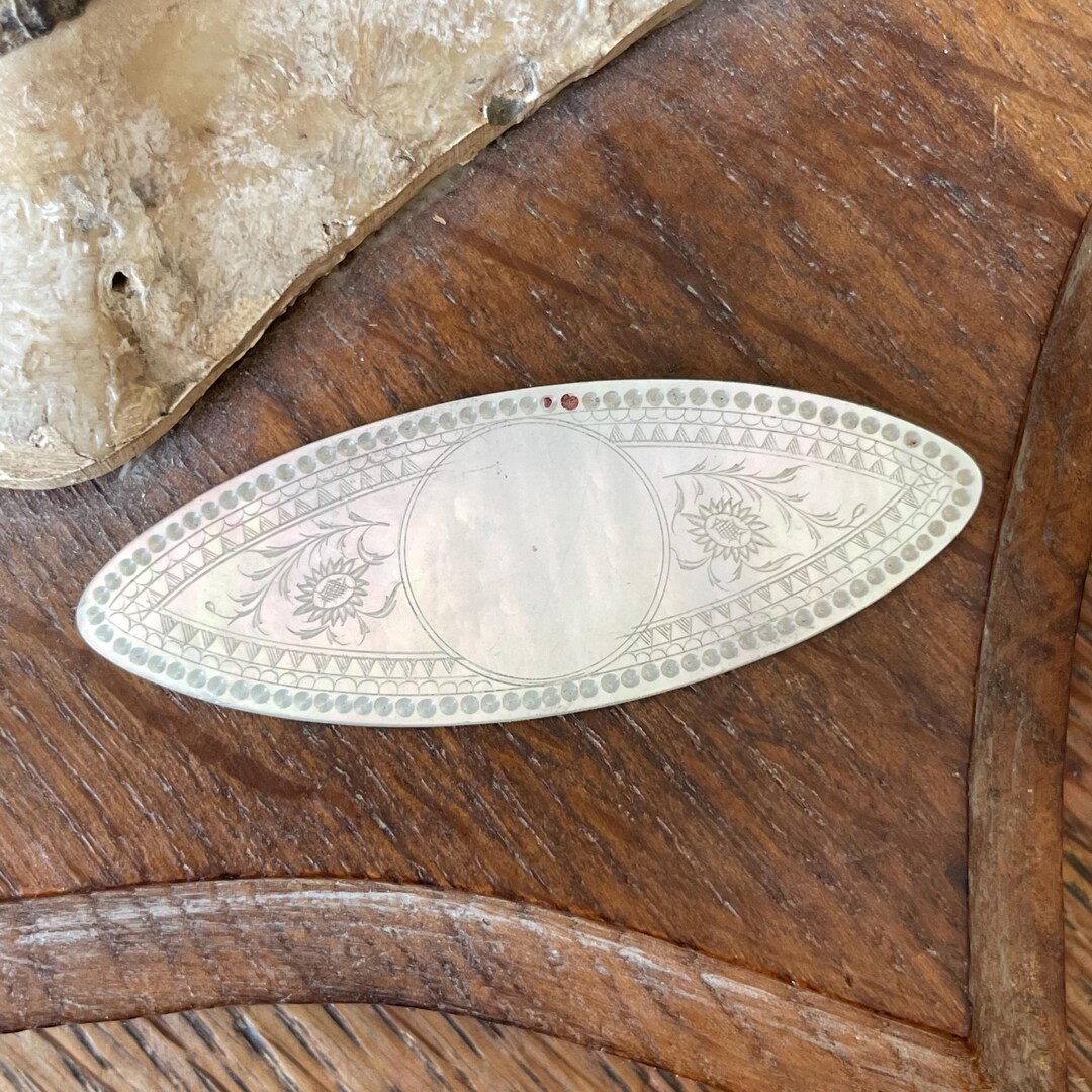 Antique Chinese Gaming Token - Engraved Mother of Pearl - Abalone ...