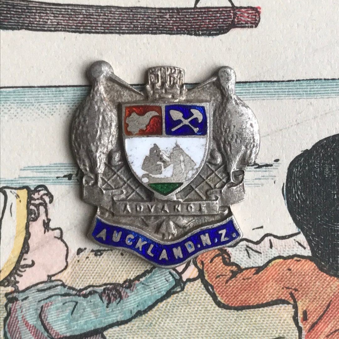 Sterling 925 Silver & Enamel - Auckland New Zealand Coat of Arms ...