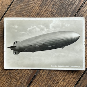 Antique Real Photo Postcard - Zeppelin Luftschiff LZ 129 Hindenburg ...