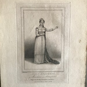 Antique Print - Miss Stephens as Mandane in Artaxerxes - London, 1813 ...