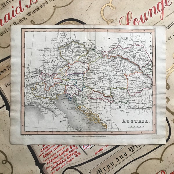 Antique Map of Austria - Etsy