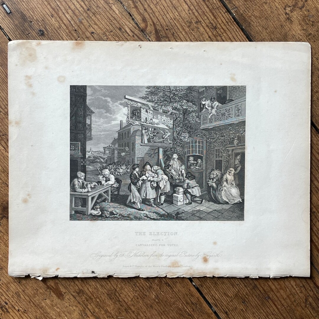 19th Century Etching Engraving - William Hogarth - the Election Plate 2 ...