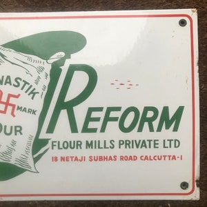 Vintage Swastik Trade Mark Flour Antique Vintage Enamel Advertising ...