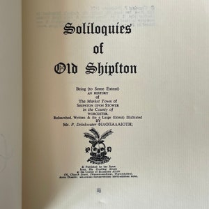 Vintage Book - Soliloquies of Old Shipston by Peter Drinkwater ...