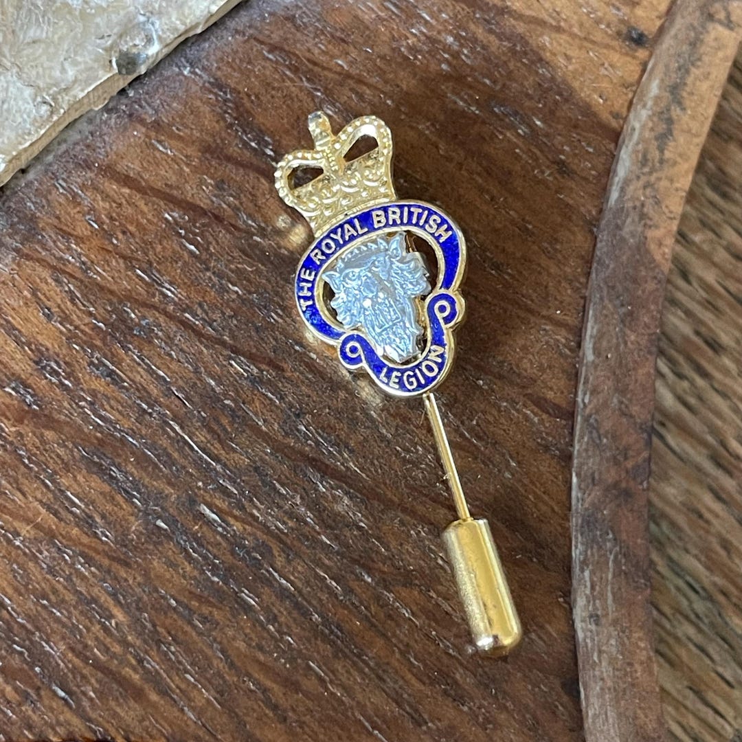Vintage Gold Tone & Enamel Royal British Legion Tie Tack Pin - Etsy