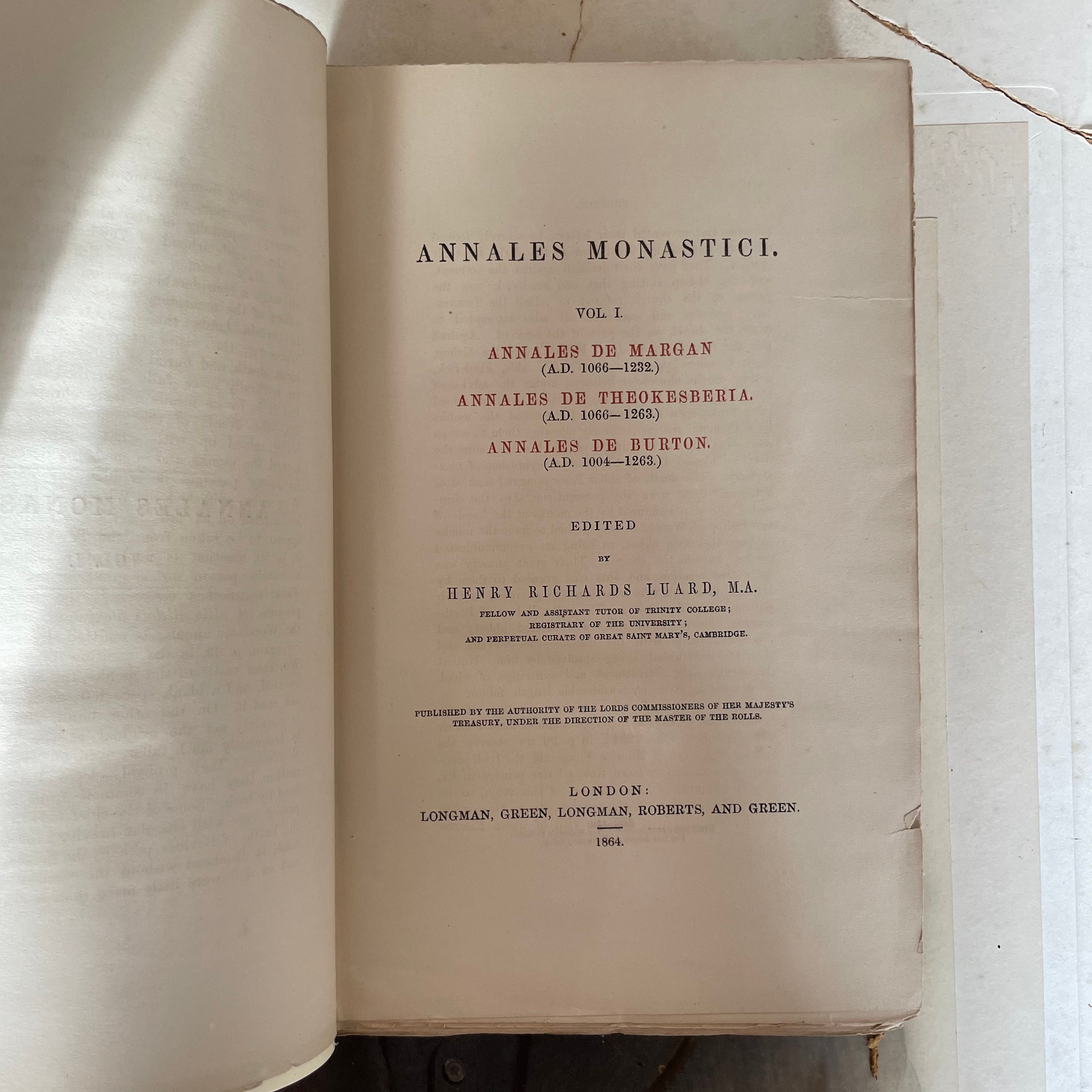 Antique Book Annales Monastici Vol I by Henry Richards Luard - Etsy