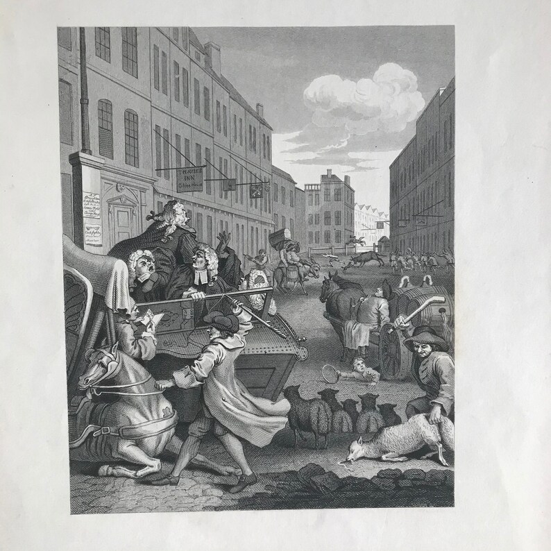 19th Century Etching Engraving William Hogarth the Four - Etsy
