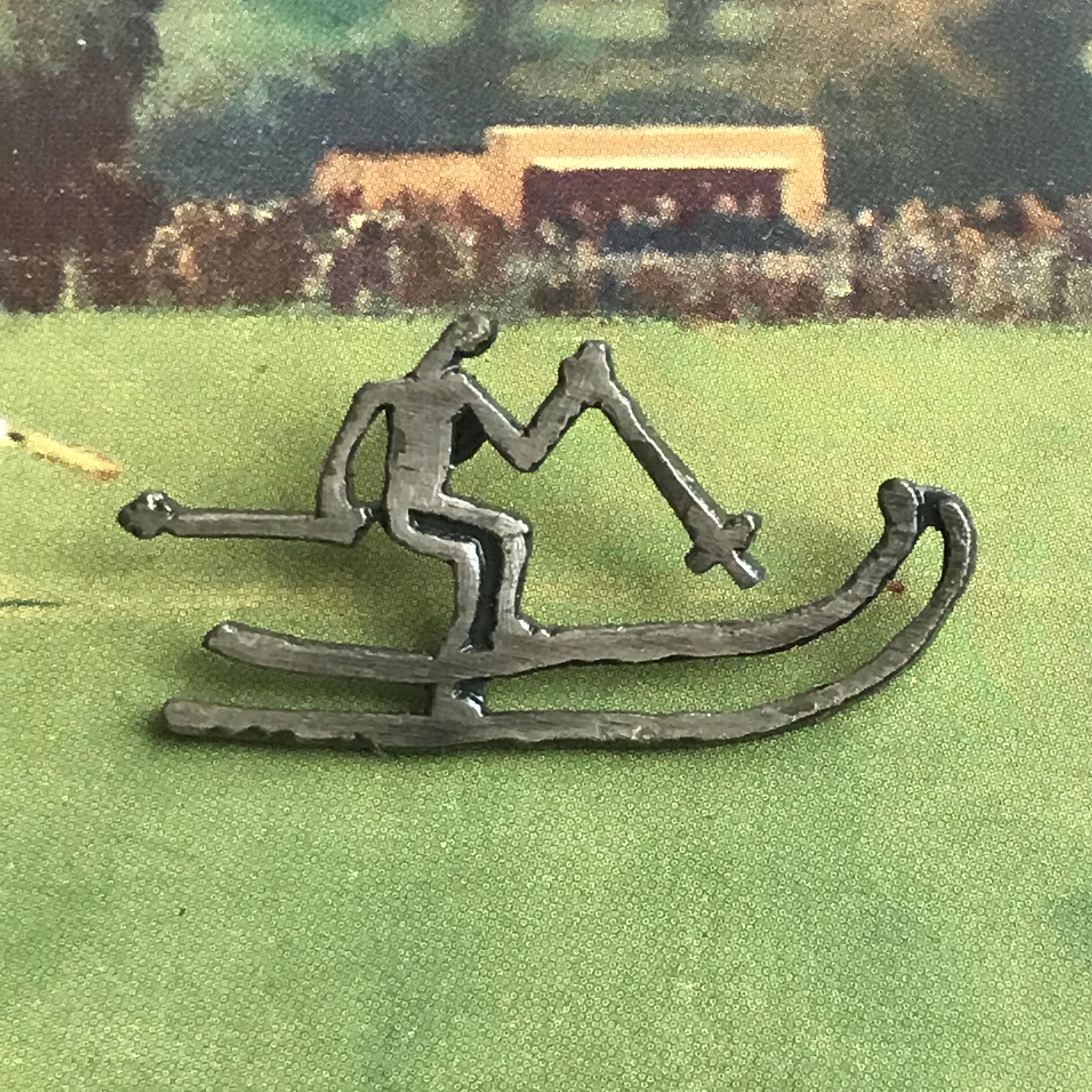 Vintage Silver Tone Pin Brooch Badge Alpine Skiing Slalom | Etsy