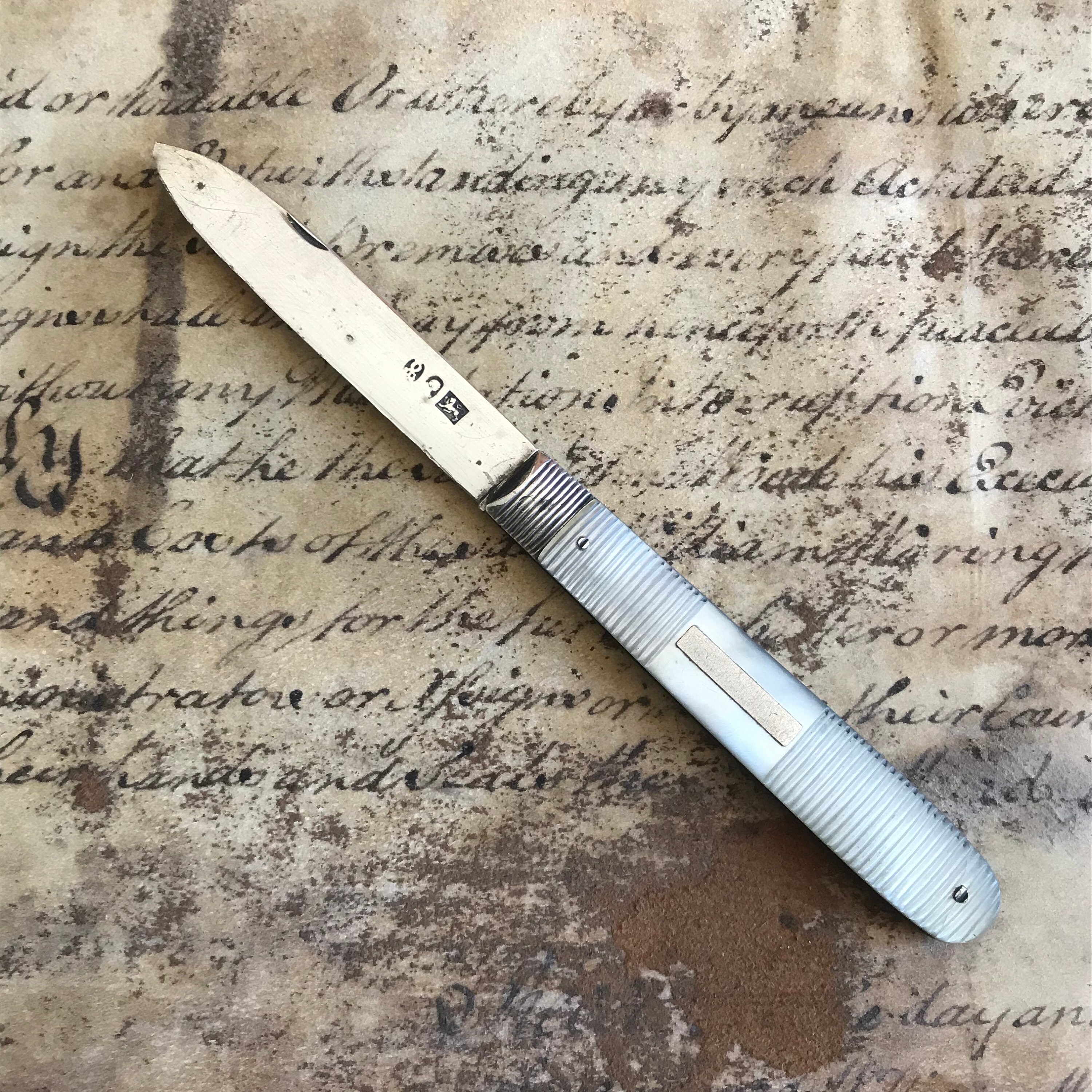 Antique Sterling Silver Fruit Knife Penknife - Hallmarked Sheffield ...