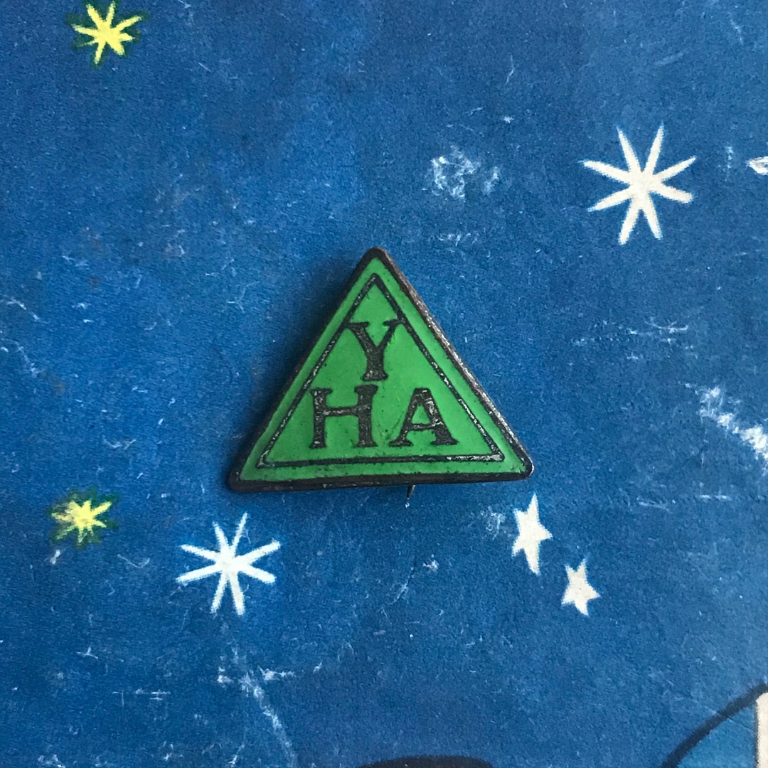 Vintage Silver Tone YHA Youth Hostel Association Enamel Shield Pin ...