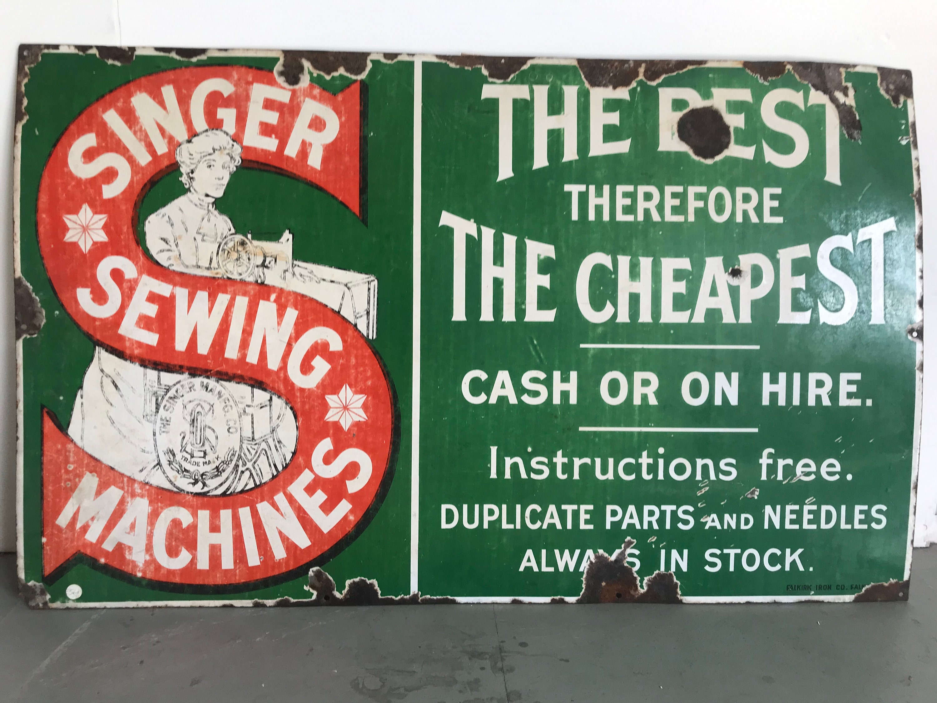 Rare Singer Sewing Machines Antique Vintage Enamel Advertising - Etsy UK