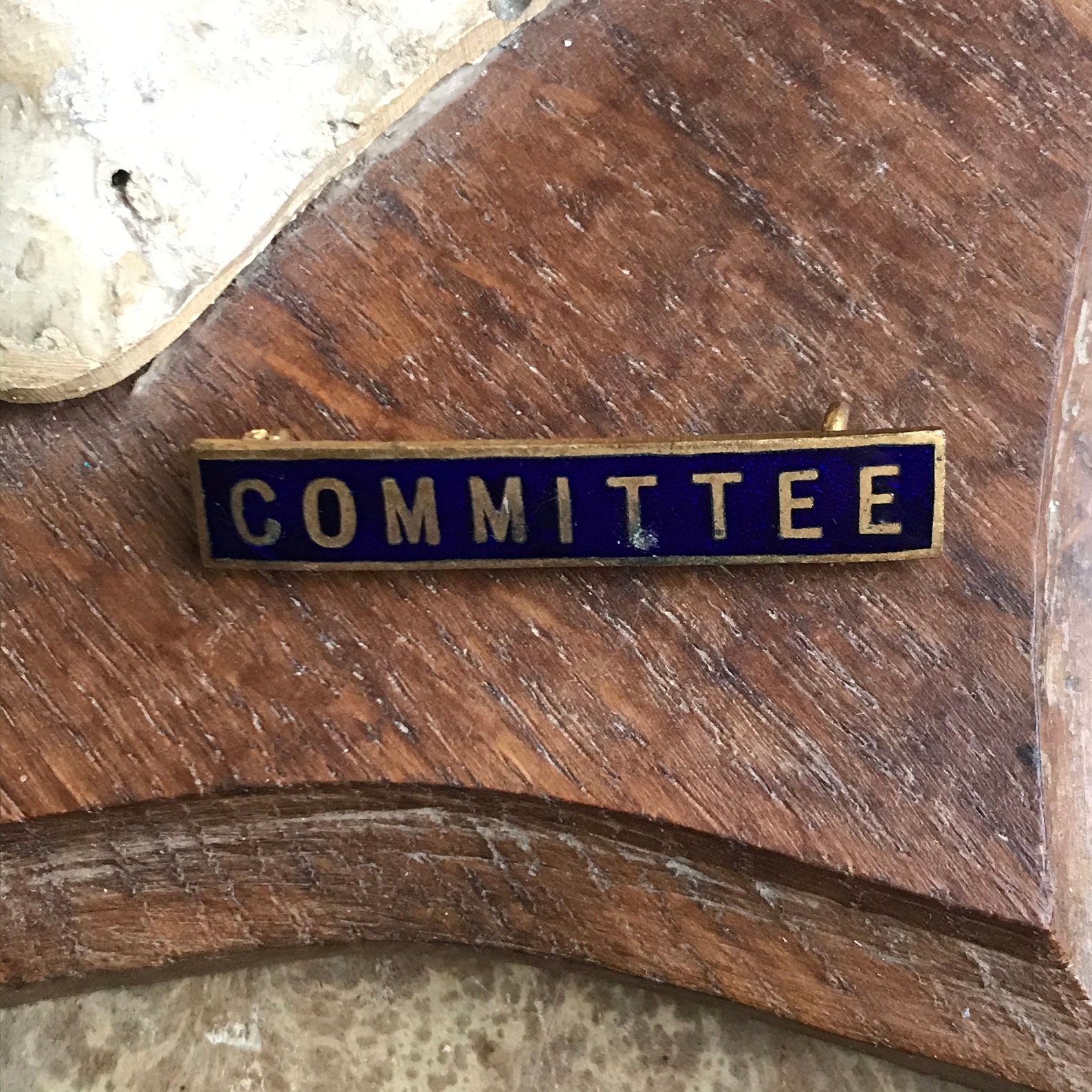 Vintage Gold Tone Committee Enamel Shield Pin Brooch Badge - Etsy