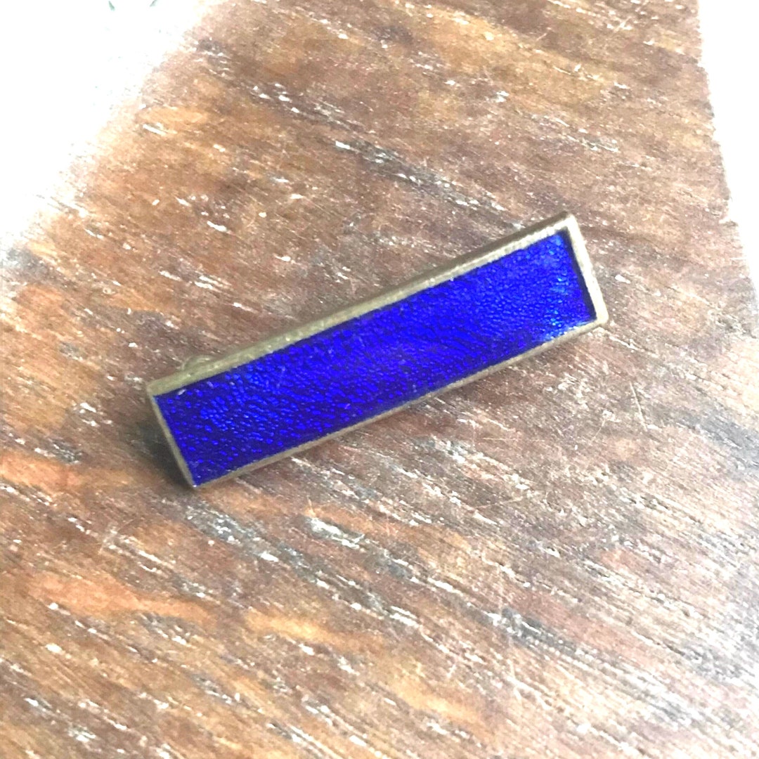 Vintage Gold Tone School Enamel Shield Pin Brooch Badge - Blue - - Etsy