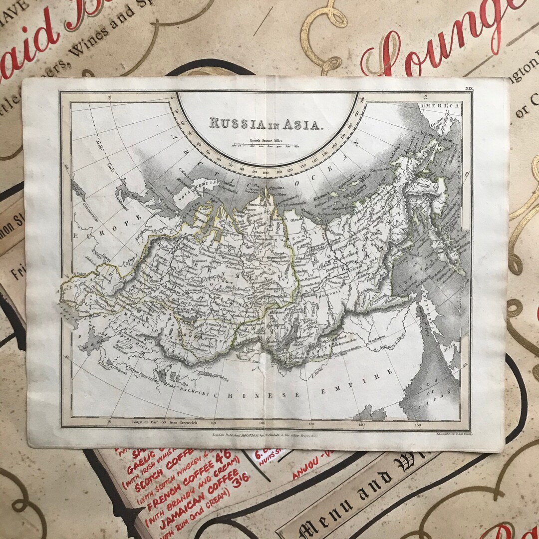 Antique Map of Russia in Asia - 1831 - - Etsy