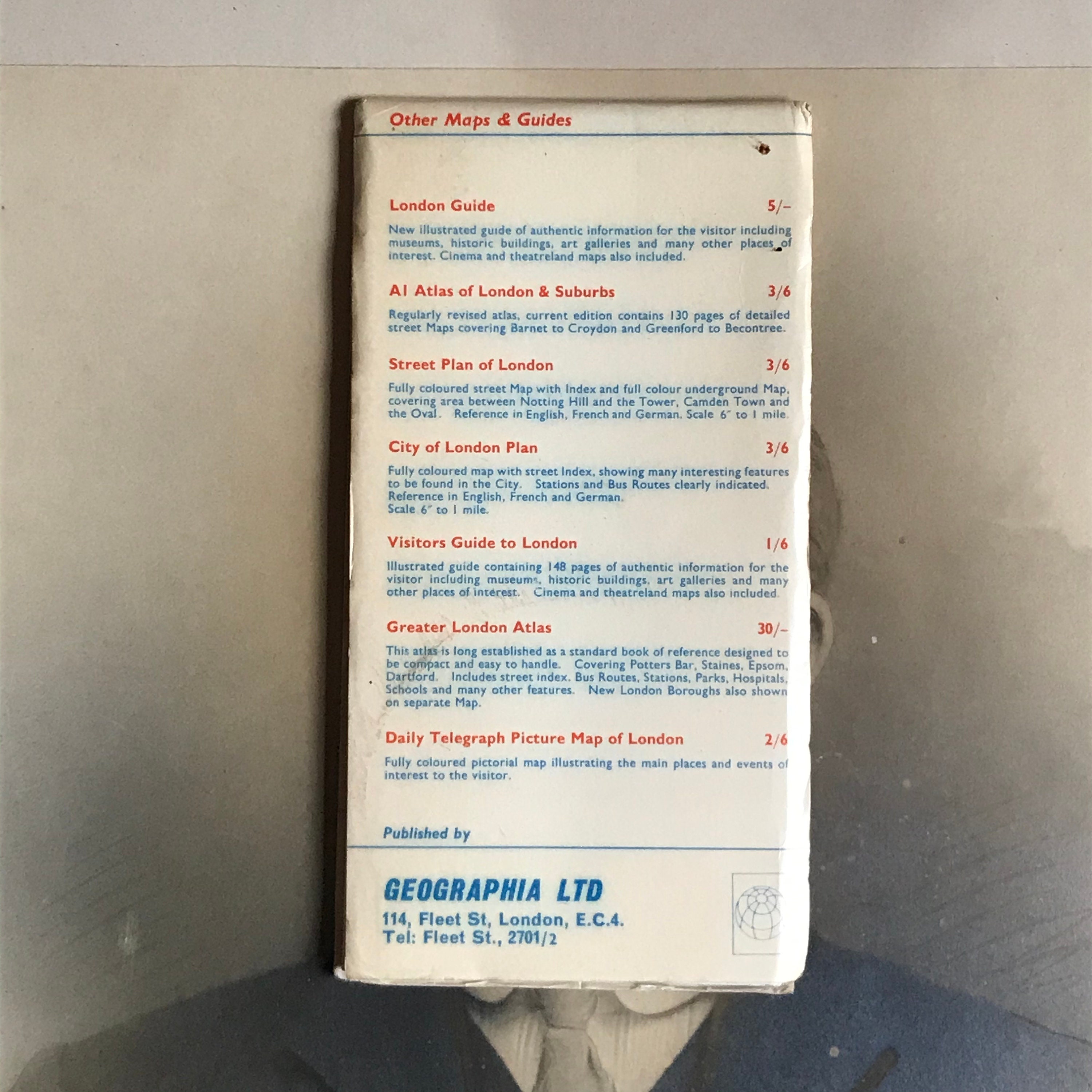 Antique Map Book Geographia London Map C1950s | Etsy