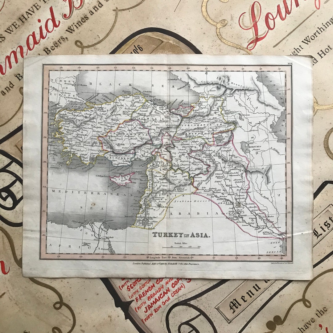 Antique Map of Turkey in Asia - 1831 - - Etsy