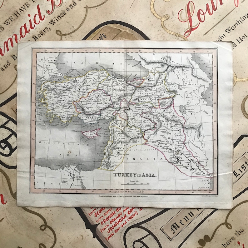 Antique Map of Turkey in Asia 1831 - Etsy