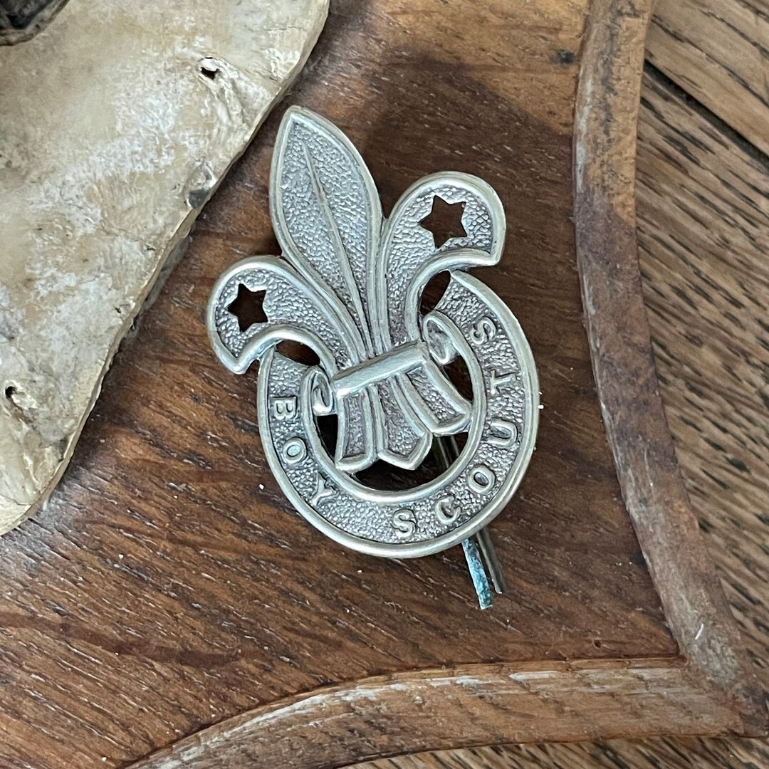 Antique Silver Tone Boy Scouts Hat Badge - - Etsy
