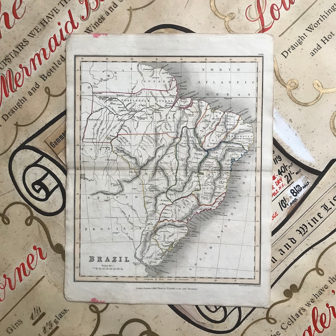 Antique Map of Brazil - 1831 - - Etsy